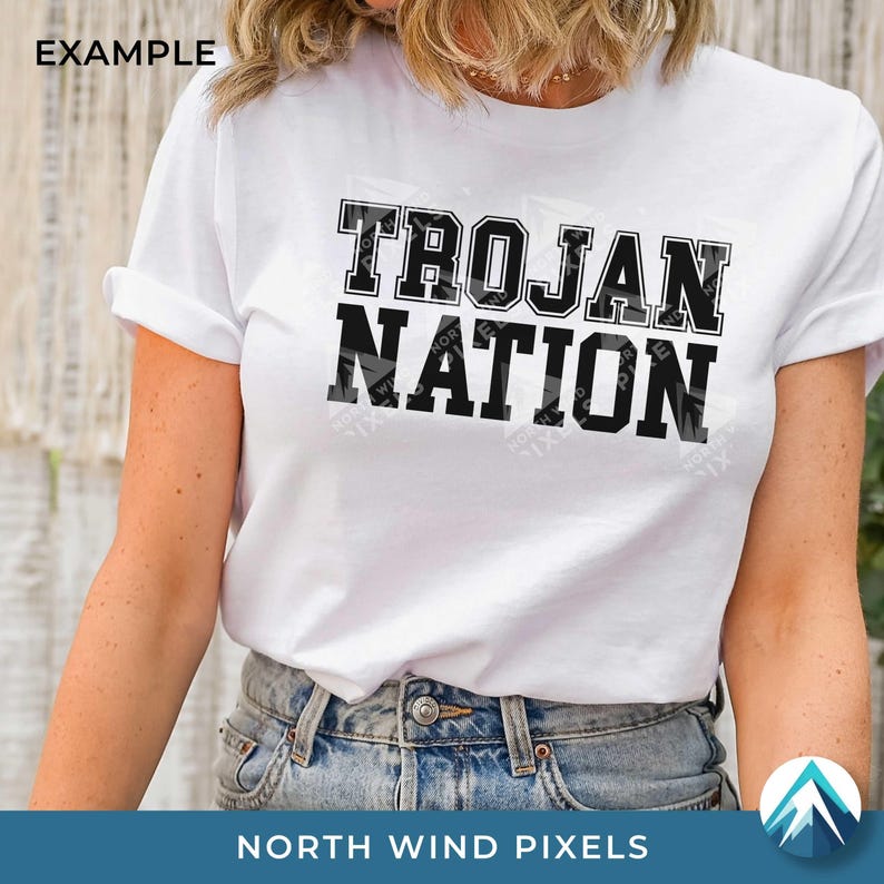 Trojan Nation With College Letters Digital Download, Svg Png Dxf Eps ...