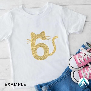 6 Cat Birthday Number, PNG and SVG File, Digital Download, Transparent ...