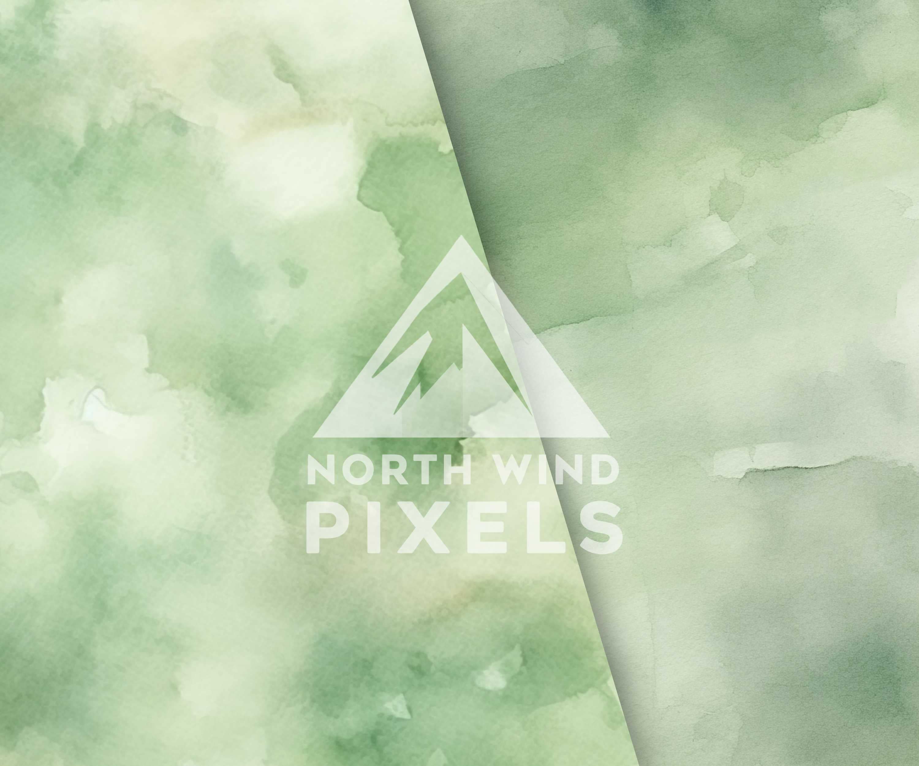 12 Sage Green Watercolor Digital Paper Bundle, Seamless Patterns, 12x12 ...