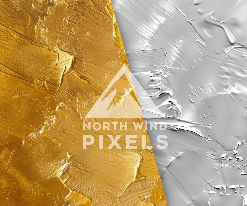 20 Silver and Gold Paint Textures Digital Papers, Seamless Patterns ...