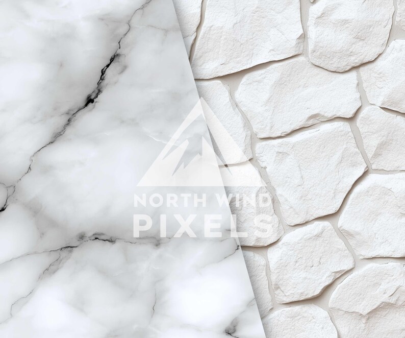 12 White Stone Textures Digital Paper Pack, Seamless Patterns, 12x12 ...