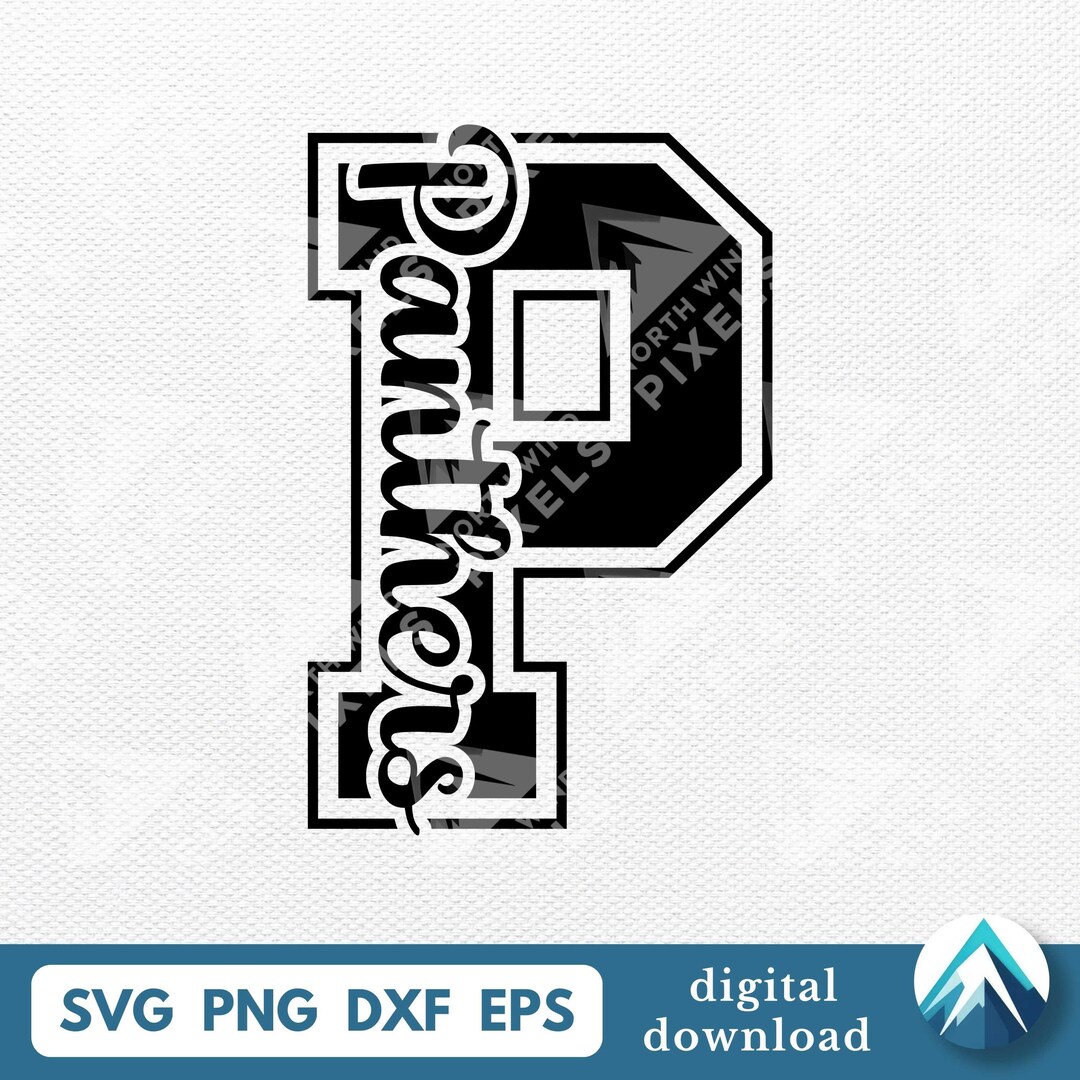 Varsity Monogram Panthers Digital Download, Svg Png Dxf Eps ...