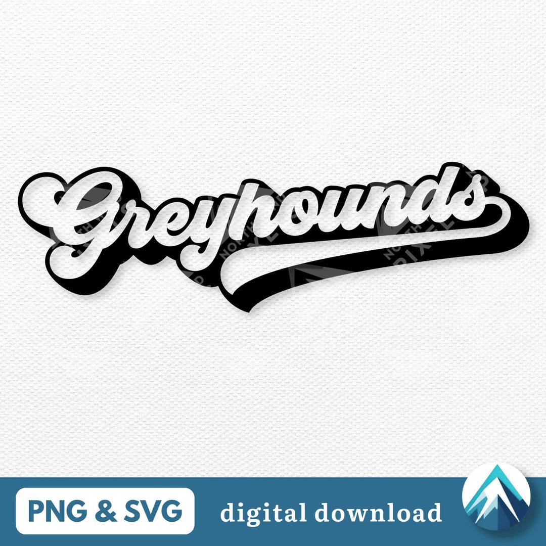 Sporty Greyhounds Digital Download, PNG and SVG, Transparent, Retro ...