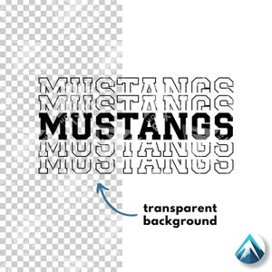 Mustangs Digital Download, PNG and SVG Files, Transparent Background ...