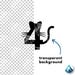 4 Cat Birthday Number, PNG and SVG File, Digital Download, Transparent ...