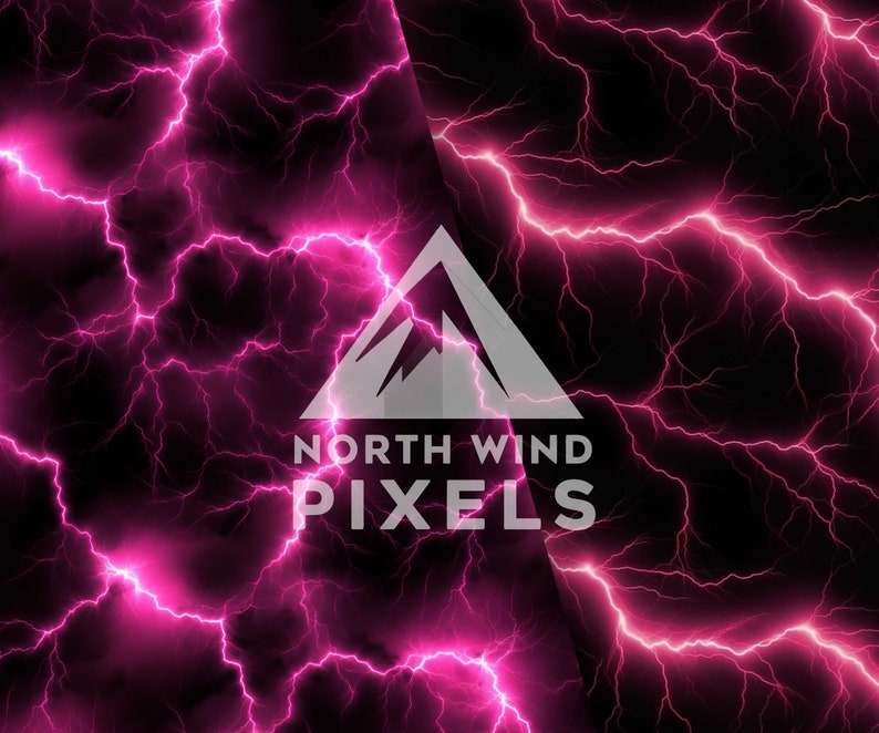 12 Pink Lightning Digital Papers, Seamless Patterns, 12x12, JPG ...