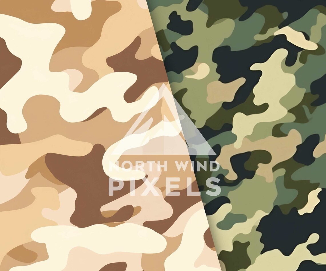 48 Camouflage Bundle Digital Papers, Seamless Patterns, 12x12, JPG ...