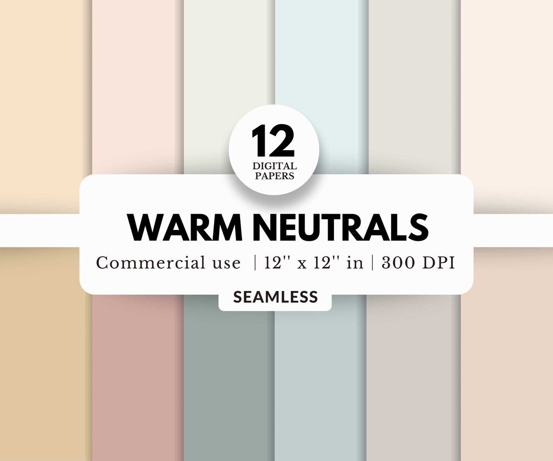 12 Warm Neutrals Digital Paper Bundle, Seamless Patterns, JPG Download ...