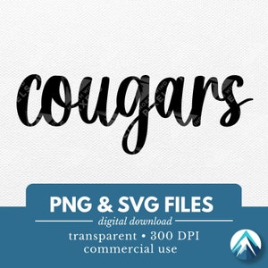 Cougars Digital Download, PNG and SVG Files, Clipart With Transparent ...