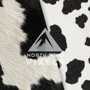 18 Black and White Cow Hide Textures, Tileable Digital Papers, 12x12 ...