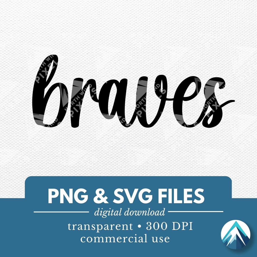 Braves Digital Download, PNG and SVG Files, Clipart With Transparent ...