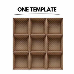 9 Empty Cardboard Box Digital Template, PNG, Grid, Transparent ...
