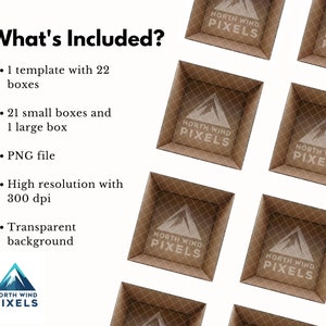 22 Empty Cardboard Box Digital Template, PNG, Grid, Transparent ...