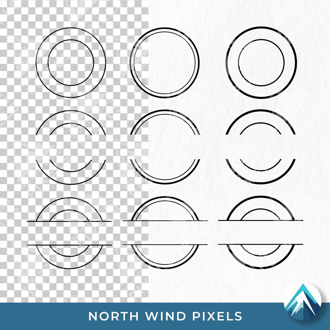 9 Simple Circle Frames Digital Download Bundle, Svg Png Dxf Eps Files ...