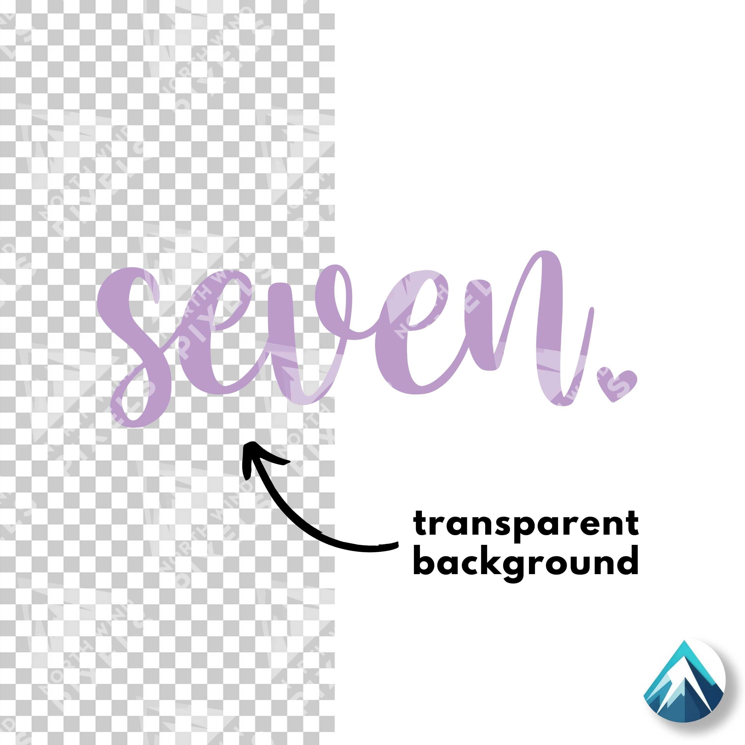 Seven Birthday Number, Digital Download, PNG and SVG File, Transparent ...