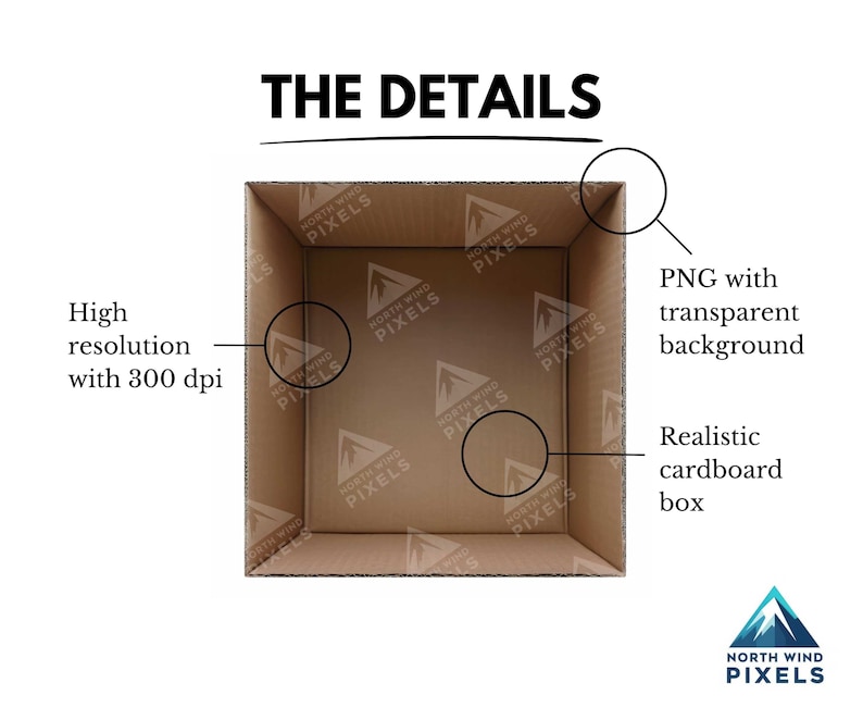 9 Empty Cardboard Box Digital Template, PNG, Grid, Transparent ...