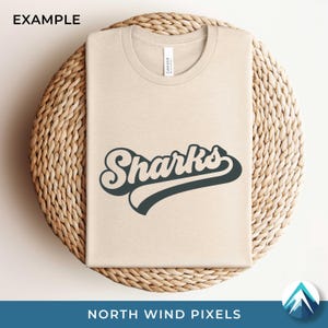 Sporty Sharks Digital Download, PNG and SVG, Transparent, Retro ...