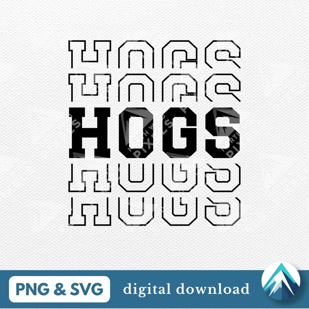 Hogs Digital Download, PNG and SVG File, Transparent Background ...