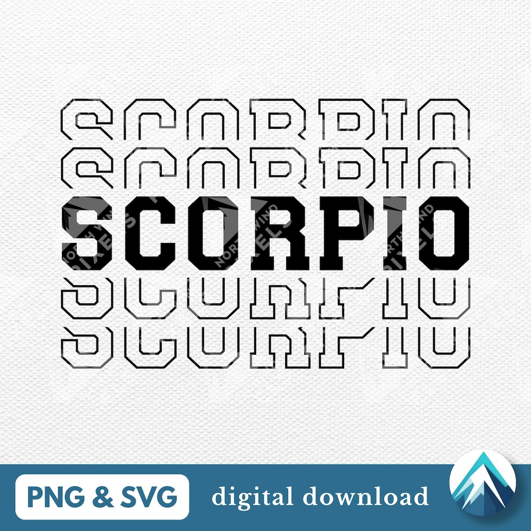 Scorpio Digital Download, PNG and SVG Files, Transparent Background ...