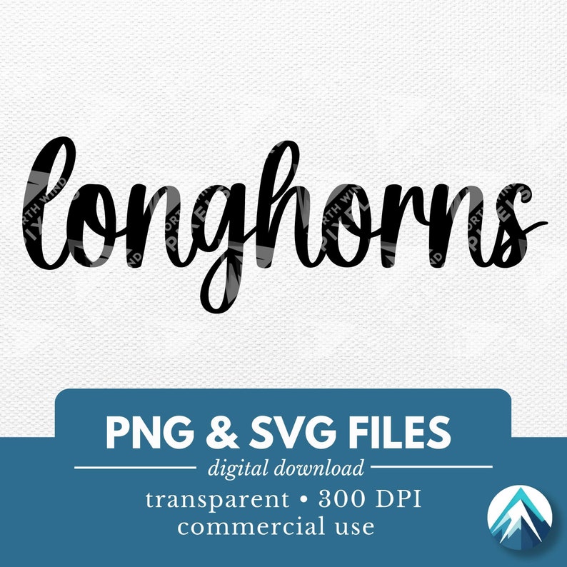 Longhorns Digital Download, PNG and SVG Files, Transparent Background ...