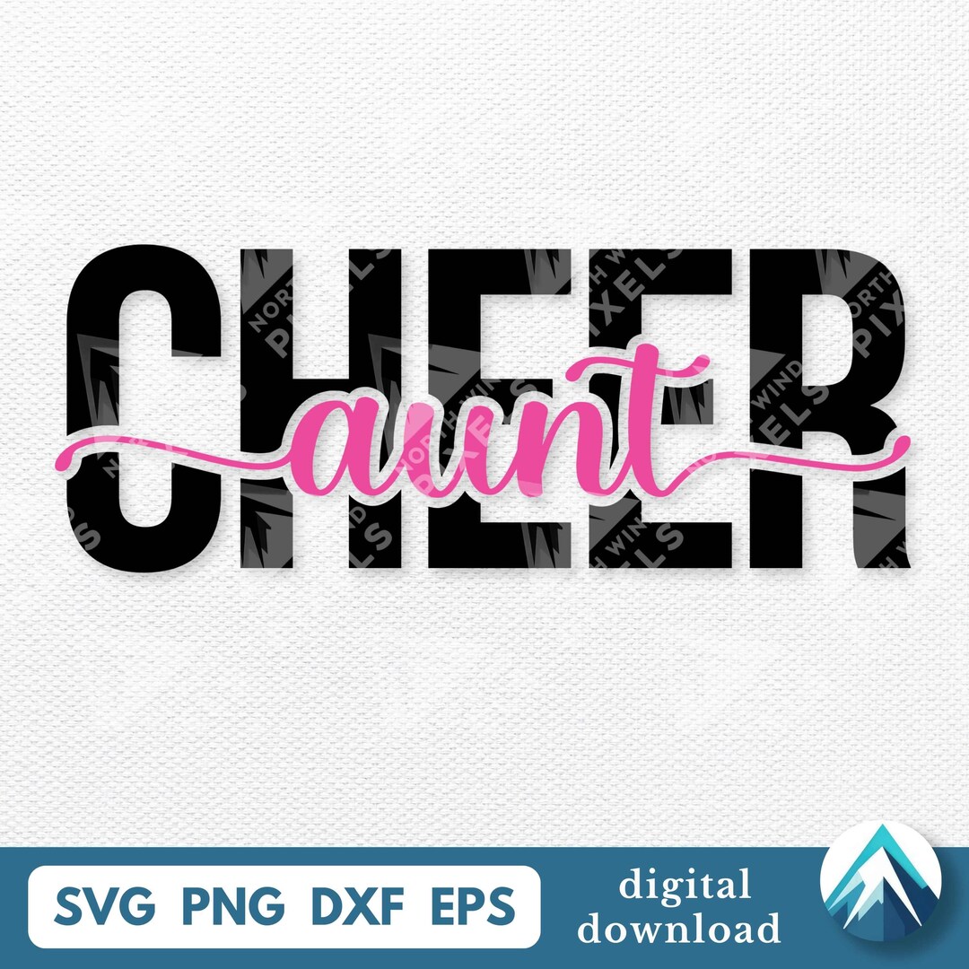 Cheer Aunt Digital Download, Svg Png Dxf Eps Files, Transparent Clipart ...