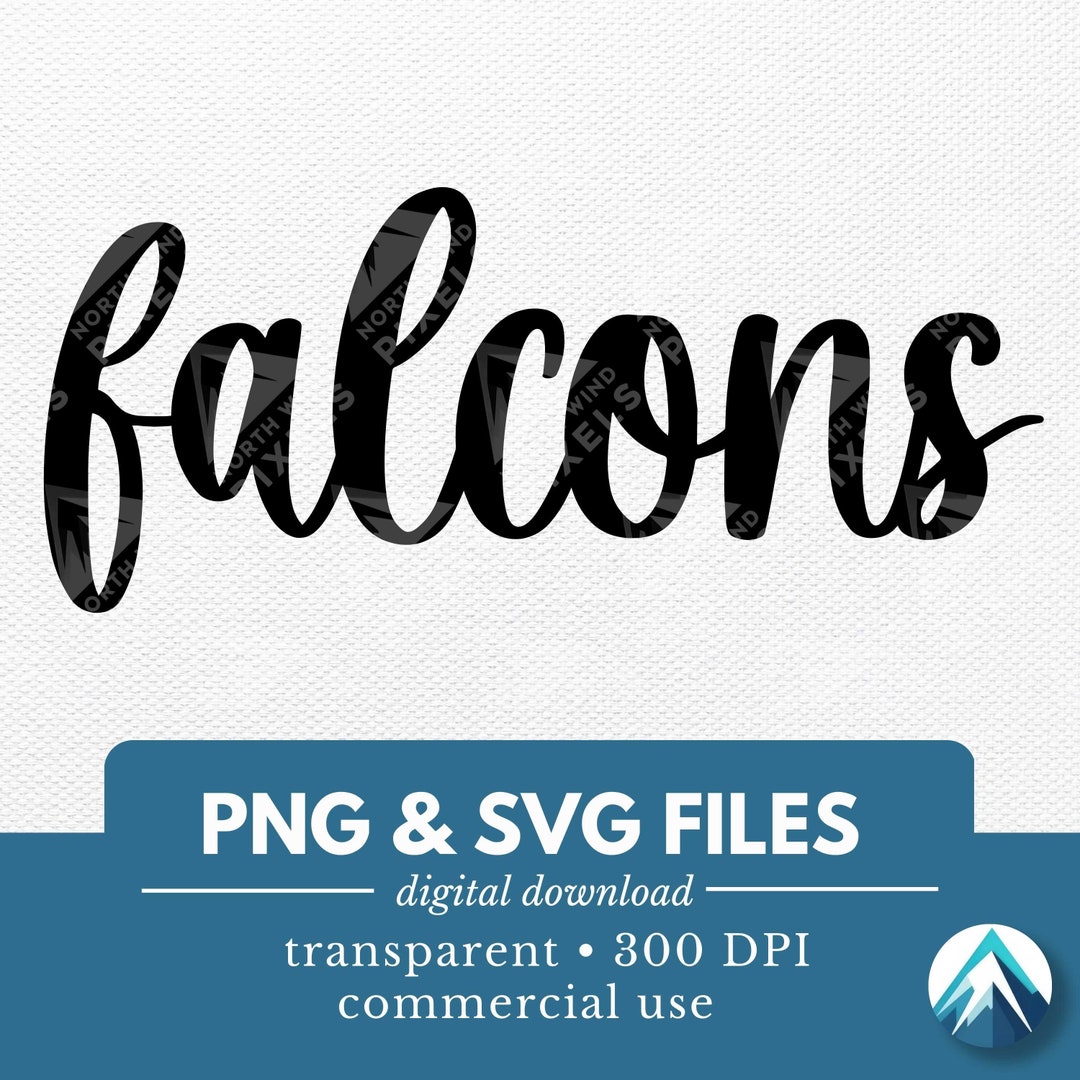 Falcons Digital Download, PNG and SVG Files, Transparent Background ...