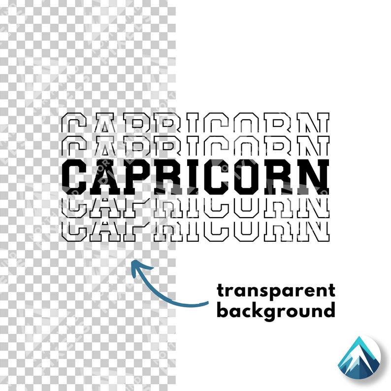 Capricorn Digital Download, PNG and SVG Files, Transparent Background ...