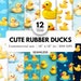 12 Cute Rubber Ducks Digital Papers, Seamless Patterns, 12x12, JPG ...