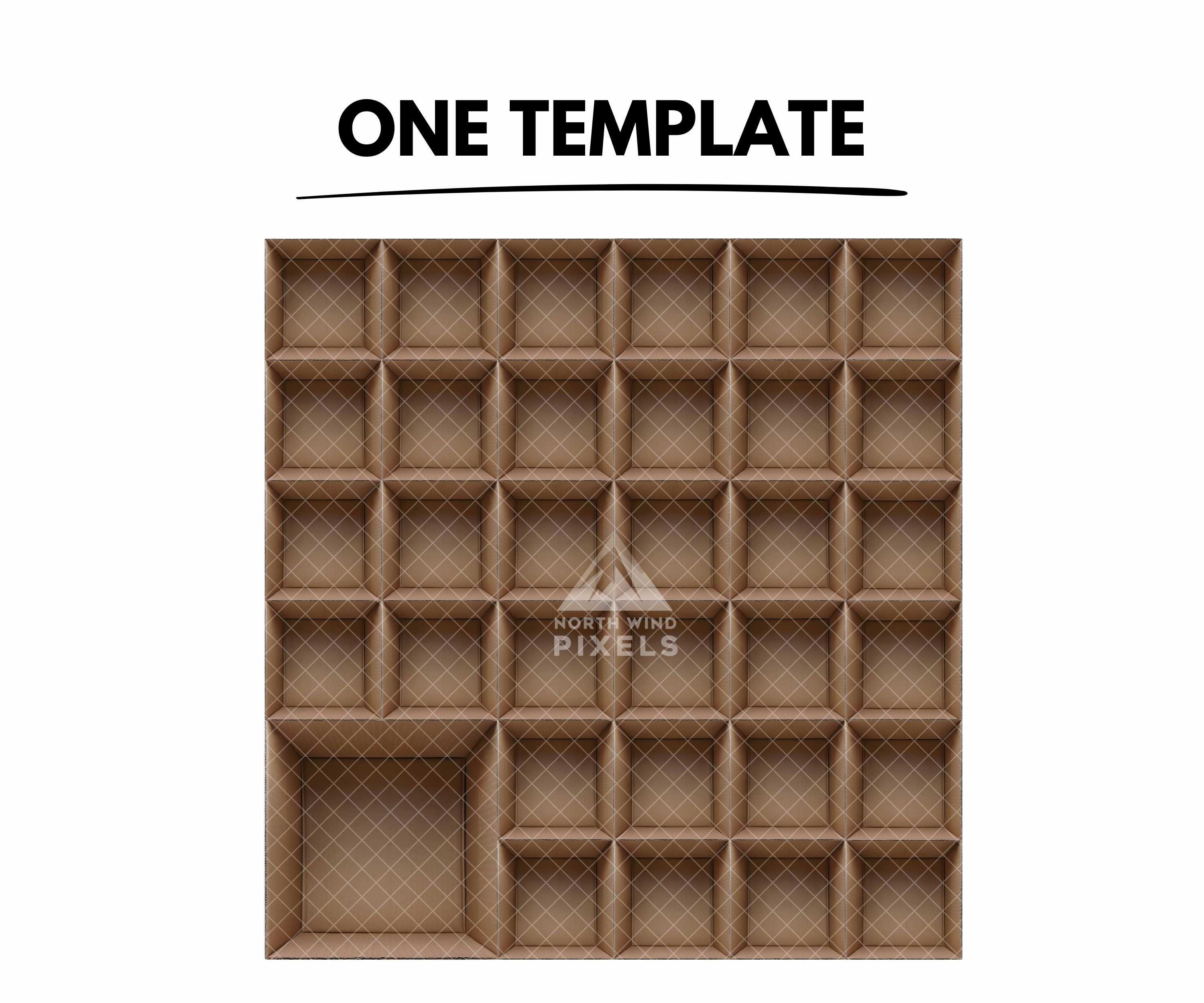 33 Empty Cardboard Box Digital Template PNG Grid Backdrop - Etsy