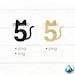5 Cat Birthday Number, PNG and SVG File, Digital Download, Transparent ...