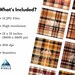 12 Fall Tartans Digital Paper Bundle, Seamless Pattern, 12x12, Orange ...