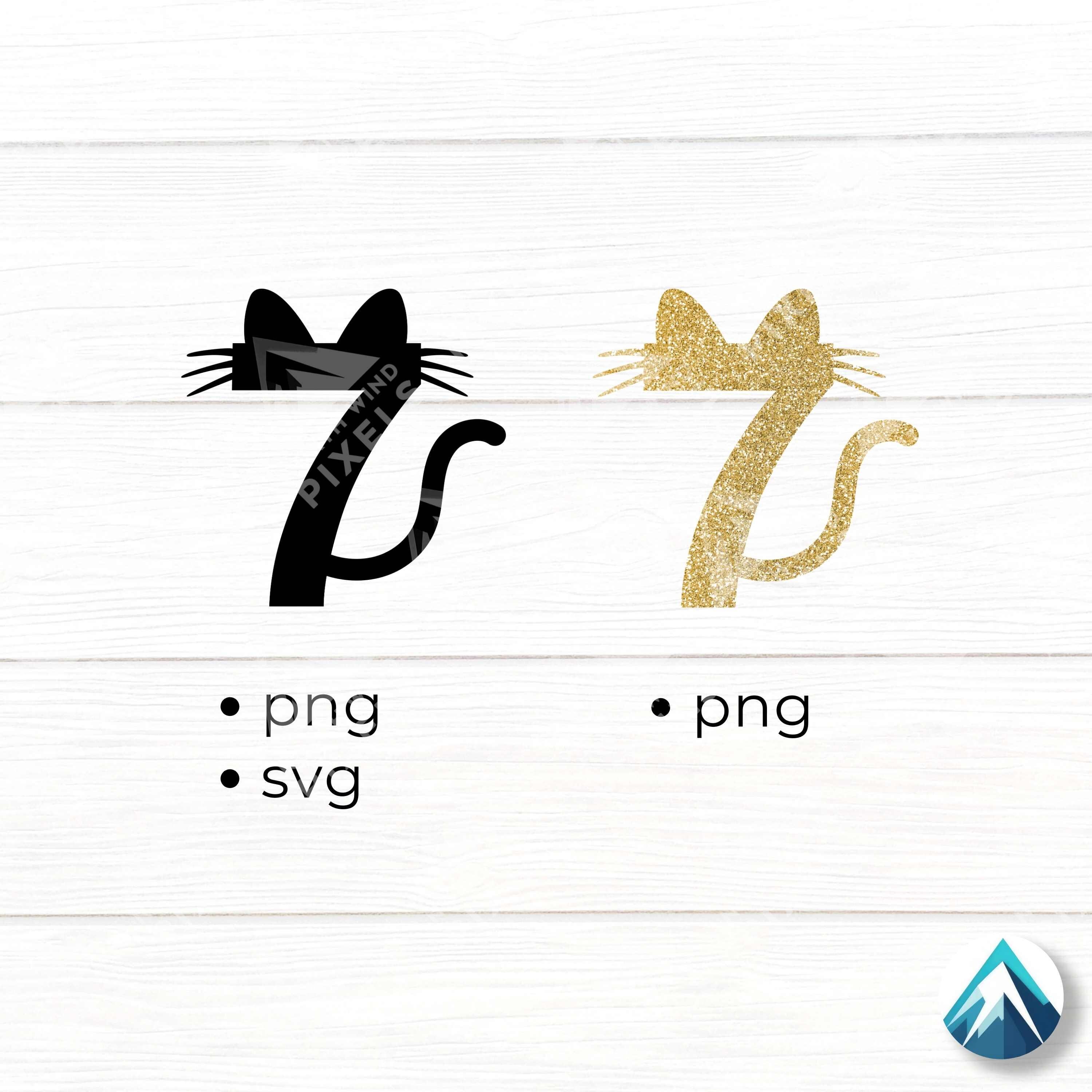 7 Cat Birthday Number, PNG and SVG File, Digital Download, Transparent ...