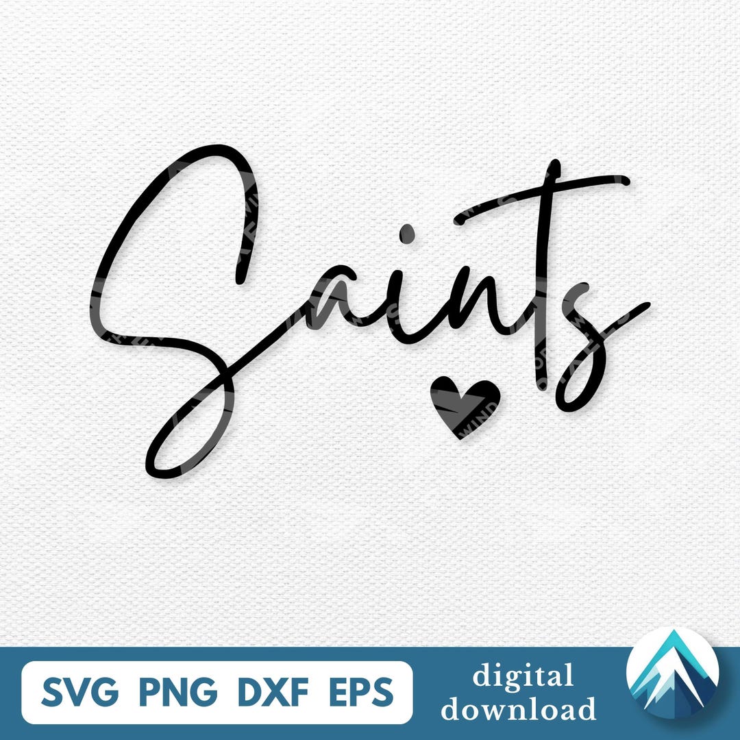 Saints With Heart Digital Download, Svg Png Dxf Eps Files, Small Pretty ...