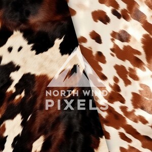 18 Cow Hide Texture Digital Papers, Seamless Patterns, 12x12, Rustic ...