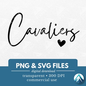 Cavaliers Digital Download, PNG and SVG Files, Small Heart, Clipart ...