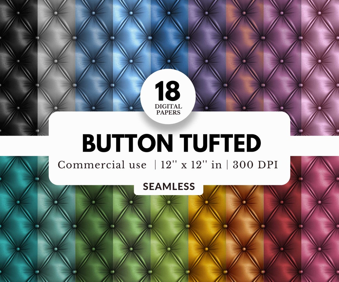 18 Button Tufted Digital Papers, Seamless Texture, 12x12, Luxury ...