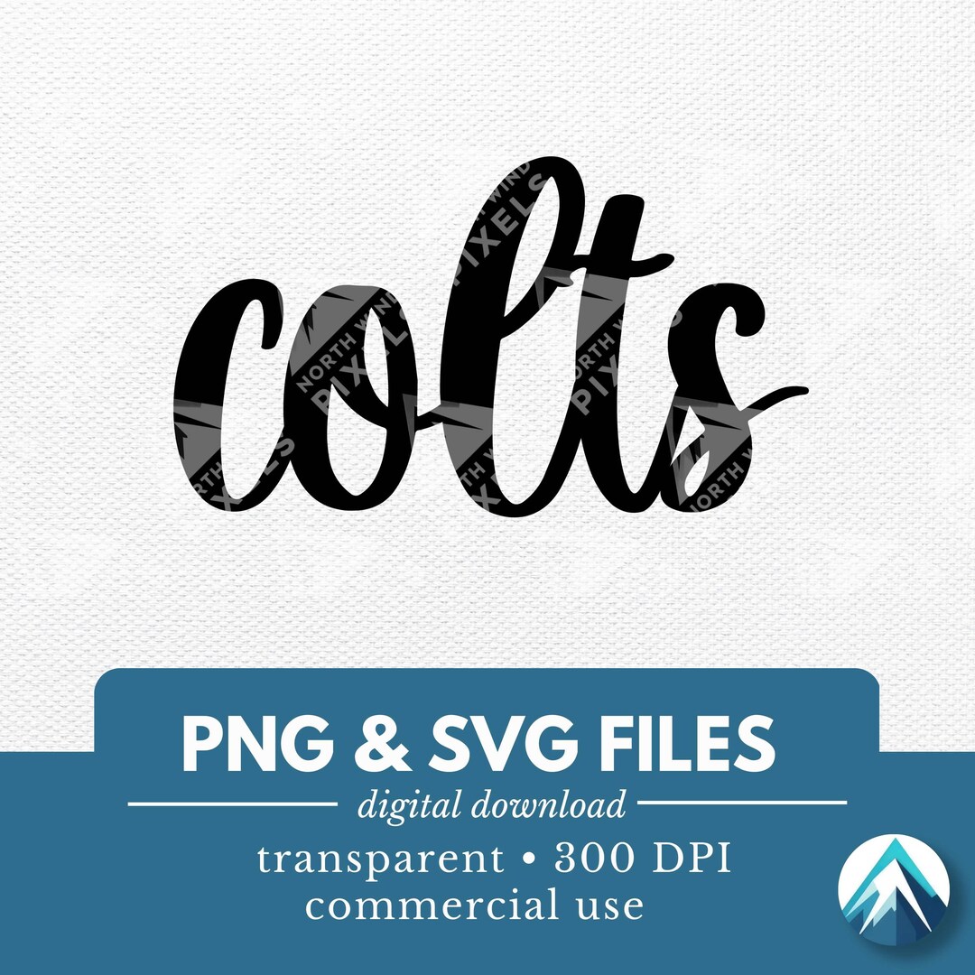 Colts Digital Download, PNG and SVG Files, Transparent Background ...