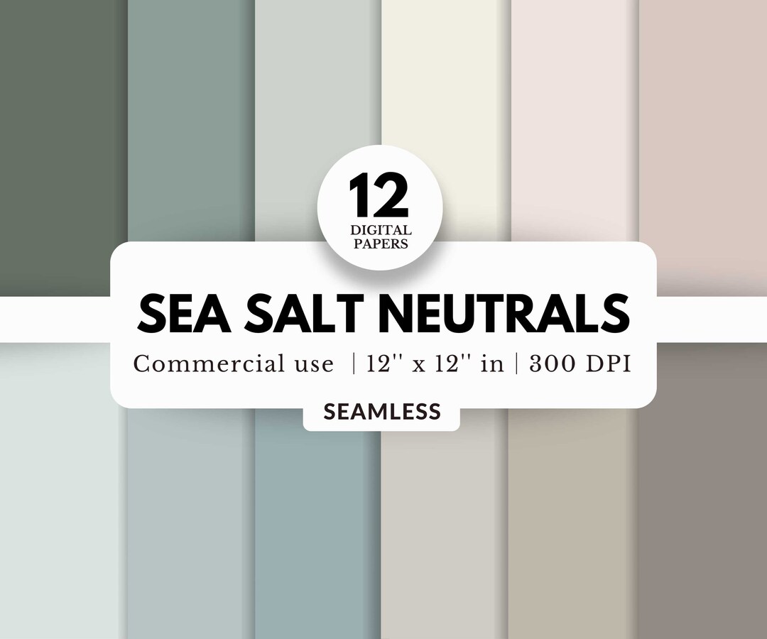 12 Sea Salt Neutrals Digital Papers, Seamless Patterns, JPG Download ...
