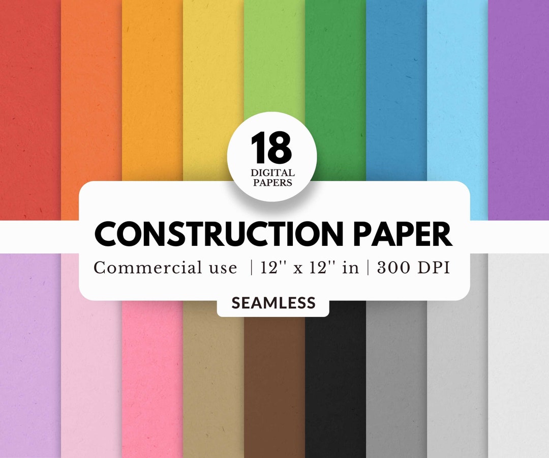 18 Construction Paper Digital Papers, Seamless Textures, 12x12, JPG ...