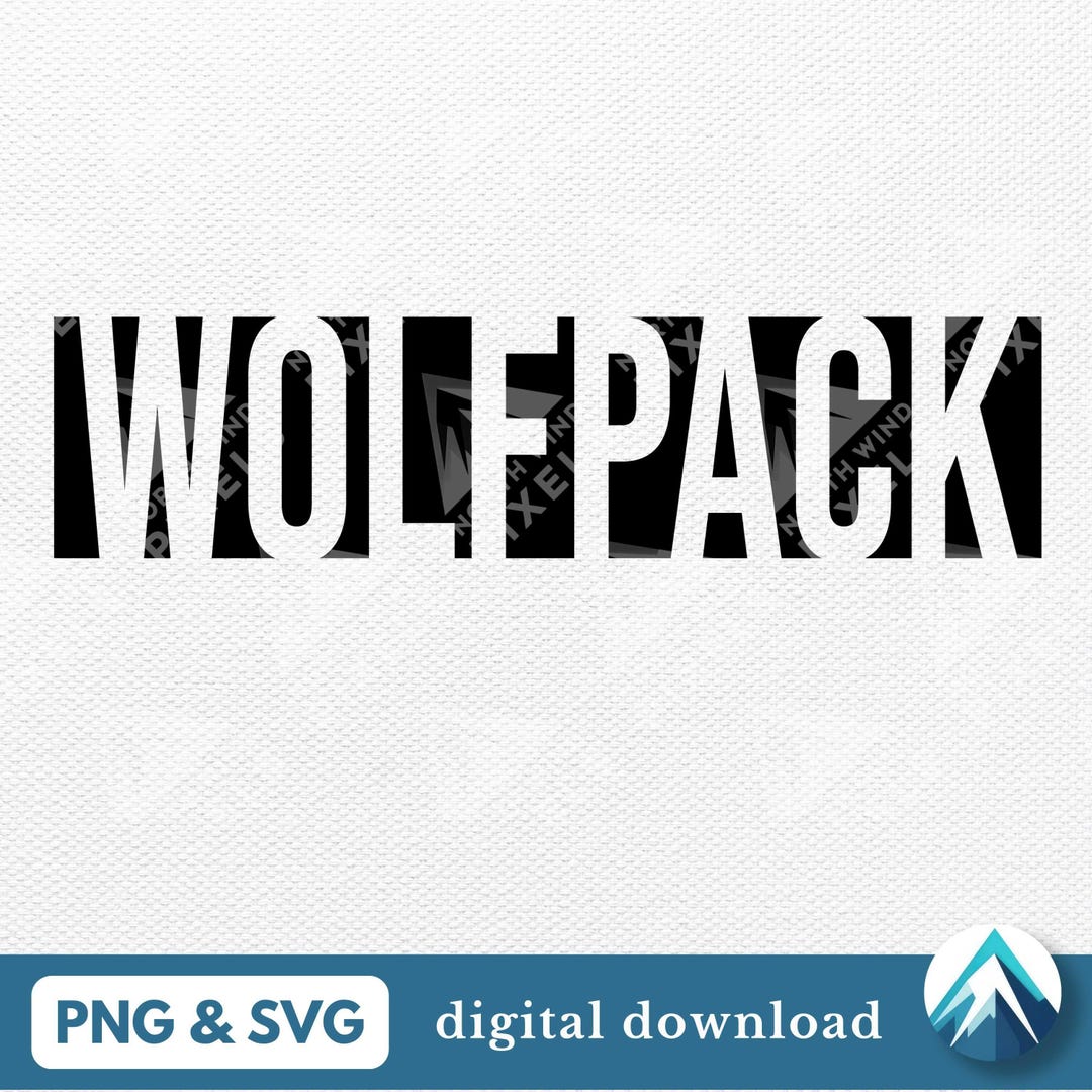 Stencil Wolfpack Digital Download, PNG and SVG Files, Transparent ...