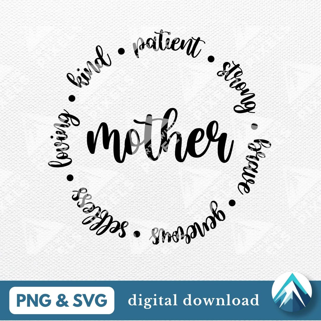 Mother Traits Digital Download, PNG and SVG Files, Circle Shape ...