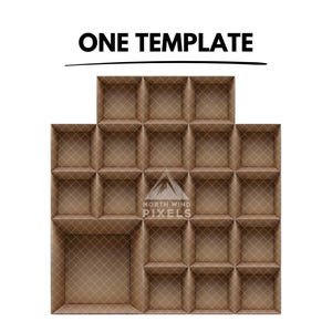20 Empty Cardboard Box Digital Template, PNG, Grid, Transparent ...