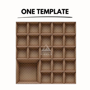 22 Empty Cardboard Box Digital Template, PNG, Grid, Transparent ...