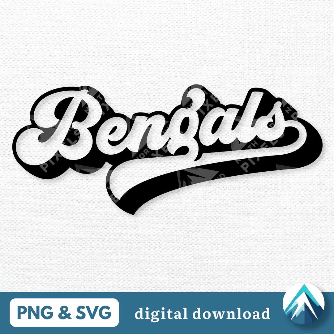 Sporty Bengals Digital Download, PNG and SVG, Transparent, Retro ...