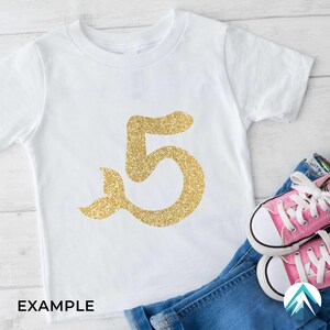 5 Mermaid Tail Birthday Number, PNG and SVG File, Digital Download ...