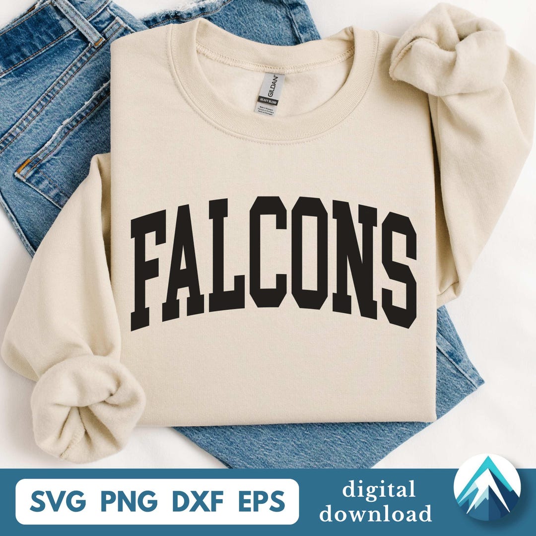 Falcons With Curved College Letters Digital Download, Svg Png Dxf Eps ...