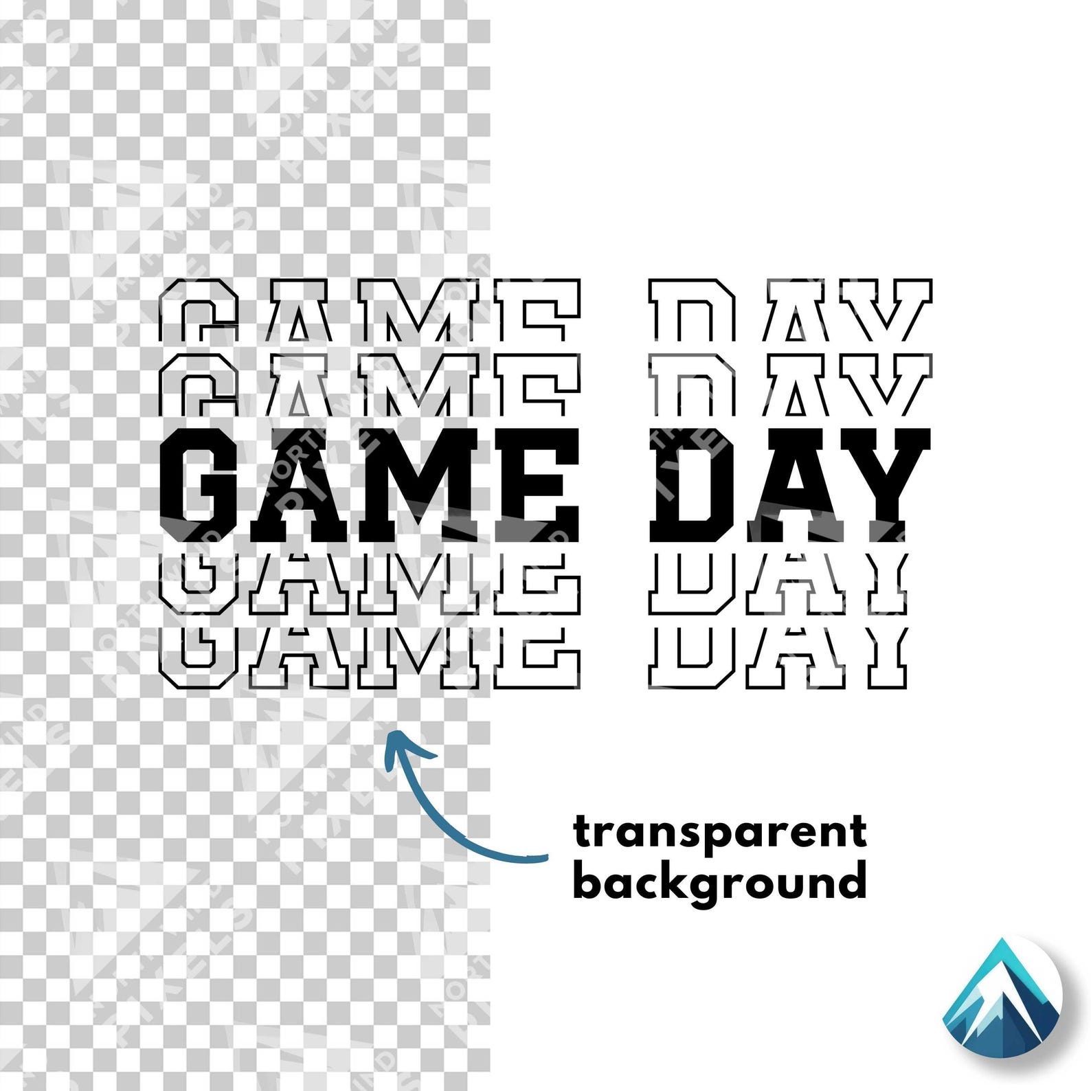 Game Day Digital Download, PNG and SVG Files, Stacked College Varsity ...