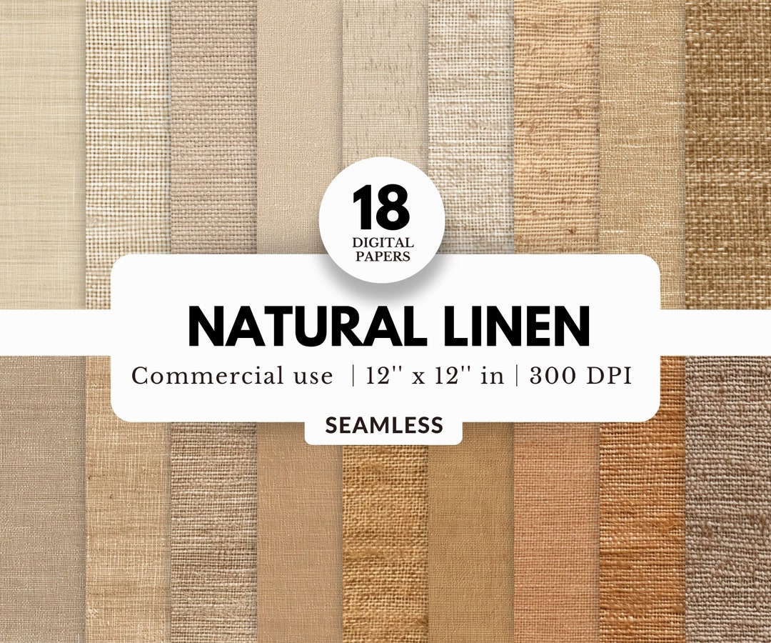 18 Natural Linen Digital Papers, Seamless Textures, 12x12, JPG Download ...