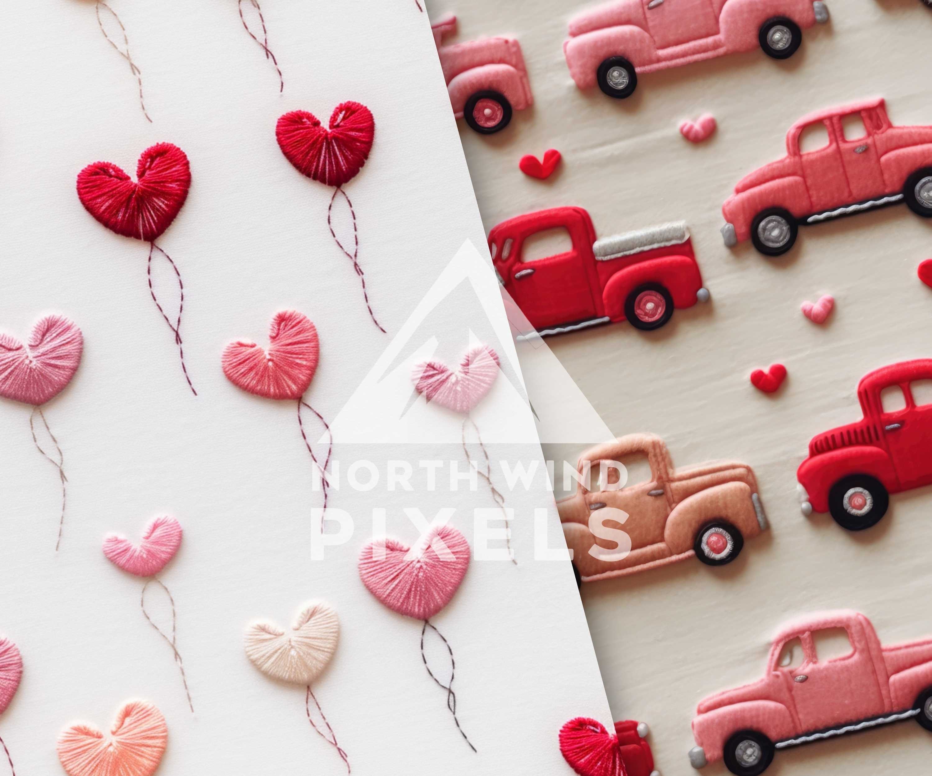 12 Love-ly Embroidery Digital Papers, Seamless Pattern, 12x12, JPG ...