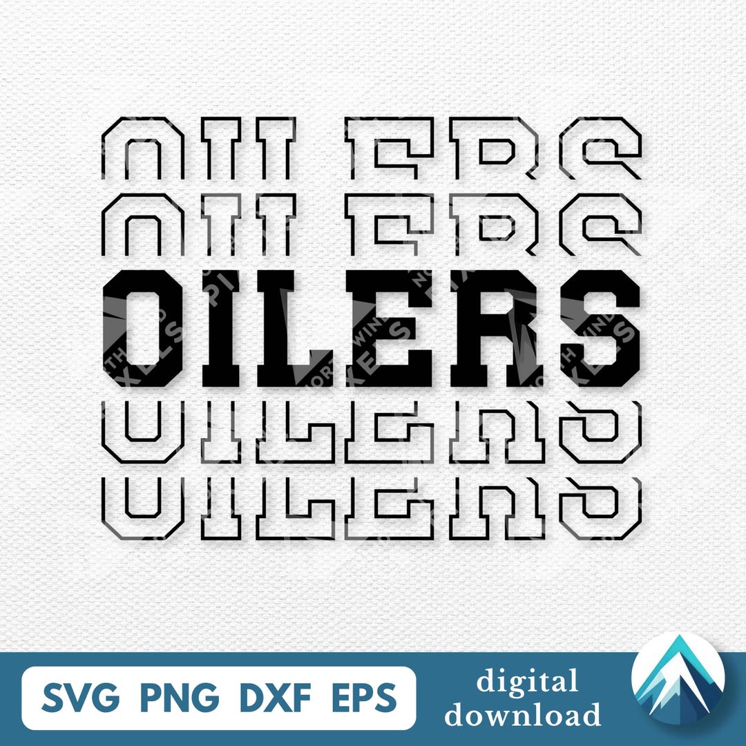 Oilers Digital Download, Svg Png Dxf Eps, Transparent Clip Art, Stacked ...